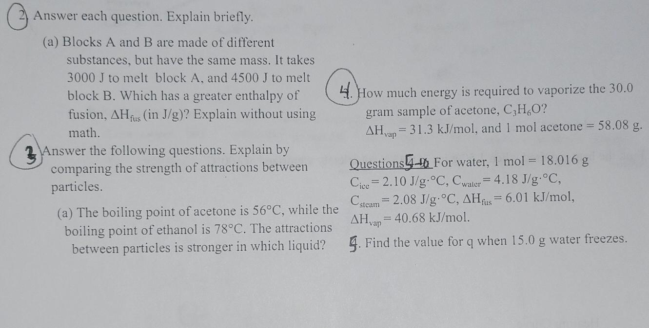 Solved 2) Answer each question. Explain briefly. (a) Blocks | Chegg.com