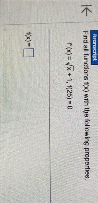 Solved Find all functions f(x) with the following | Chegg.com