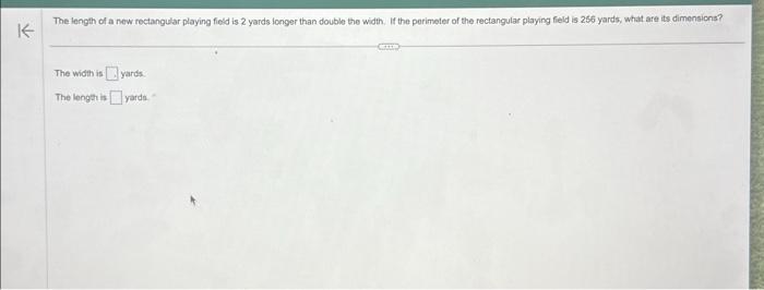 Solved The length of a new rectangular playing field is 2 | Chegg.com