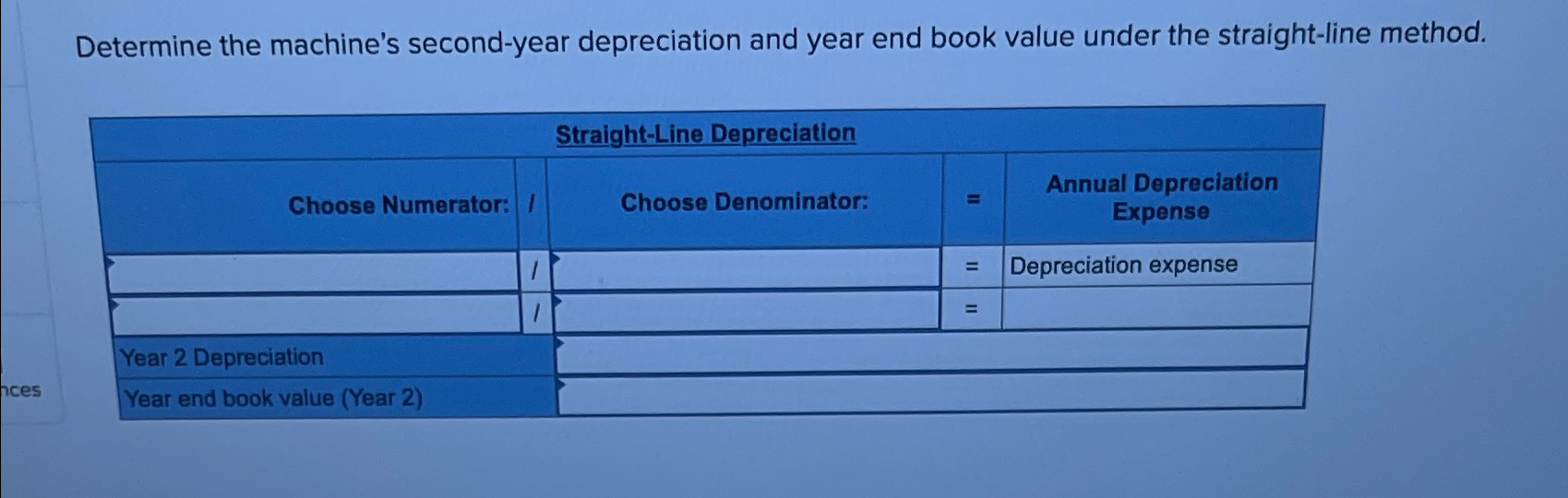 Determine the machine's second-year depreciation and | Chegg.com