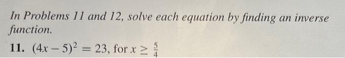 Solved In Problems 11 and 12, solve each equation by finding | Chegg.com