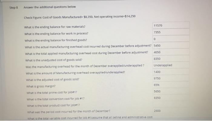 I need help answering the questions for step 8. I | Chegg.com