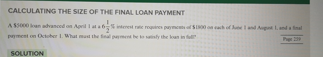 Solved CALCULATING THE SIZE OF THE FINAL LOAN PAYMENTA $5000 | Chegg.com