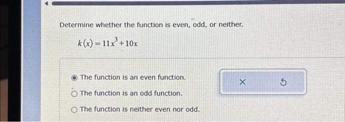Solved TE Bares e F Determine whether the function is even, | Chegg.com