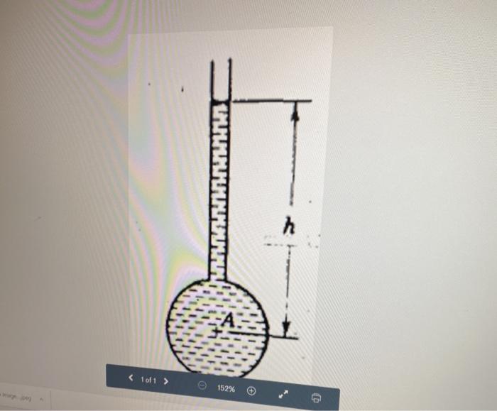 Solved If h=17.53 in, determine the pressure at A in lb/ft2 | Chegg.com