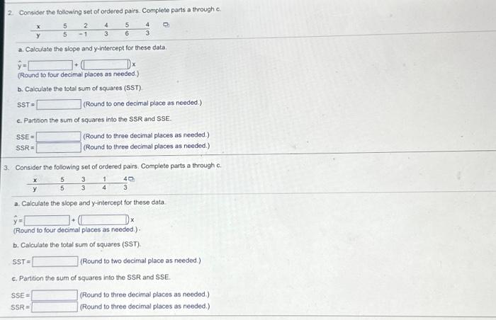 Solved 2. Consider the following set of ordered pairs. | Chegg.com