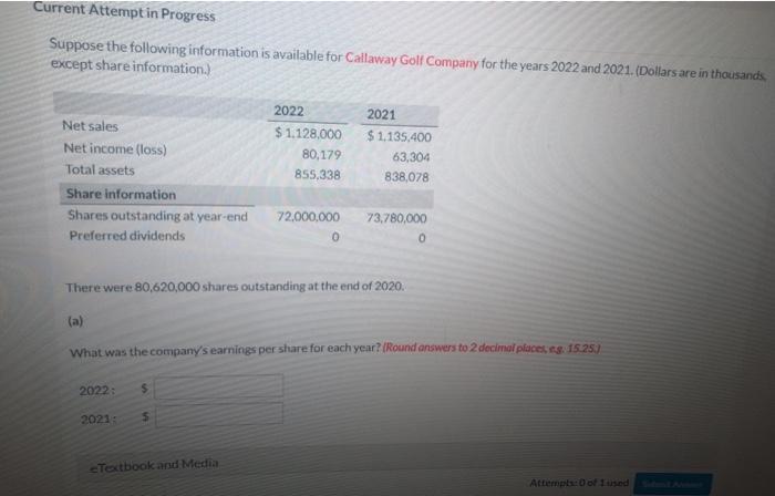 Solved Current Attempt in Progress Suppose the following | Chegg.com