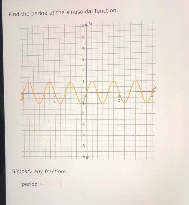 Solved Find the period of the sinusoidal function. Simplify | Chegg.com