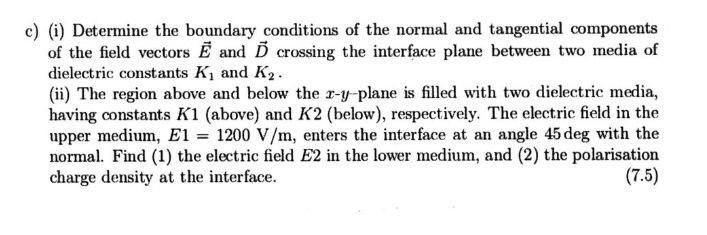 Solved c) (i) Determine the boundary conditions of the | Chegg.com
