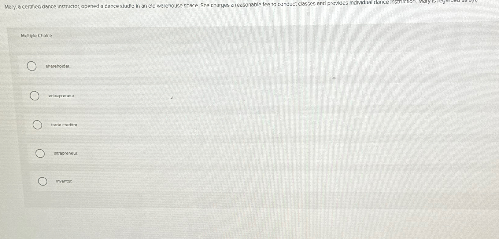 Solved Mary, a certified dance instructor, opened a dance | Chegg.com