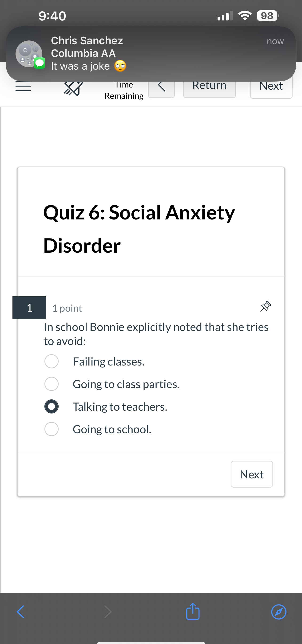 Solved 11 ﻿pointIn school Bonnie explicitly noted that she | Chegg.com