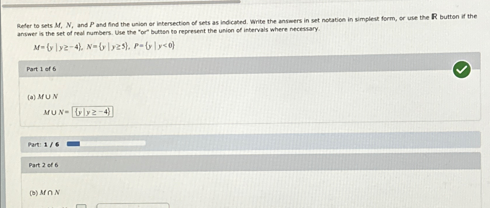 Solved Refer to sets M,N, ﻿and P ﻿and find the union or | Chegg.com
