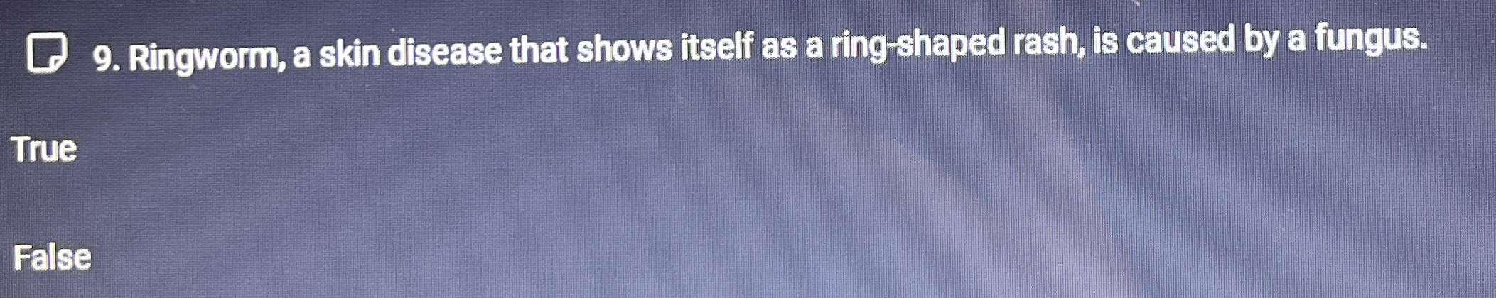 Solved Ringworm, a skin disease that shows itself as a | Chegg.com