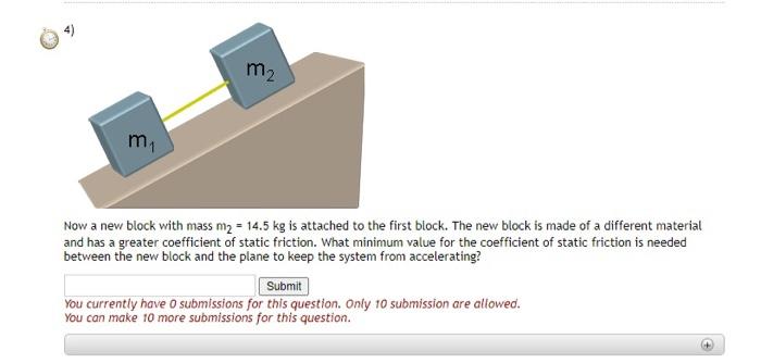 Solved A block with mass m1=9.3 kg is on an incline with an | Chegg.com