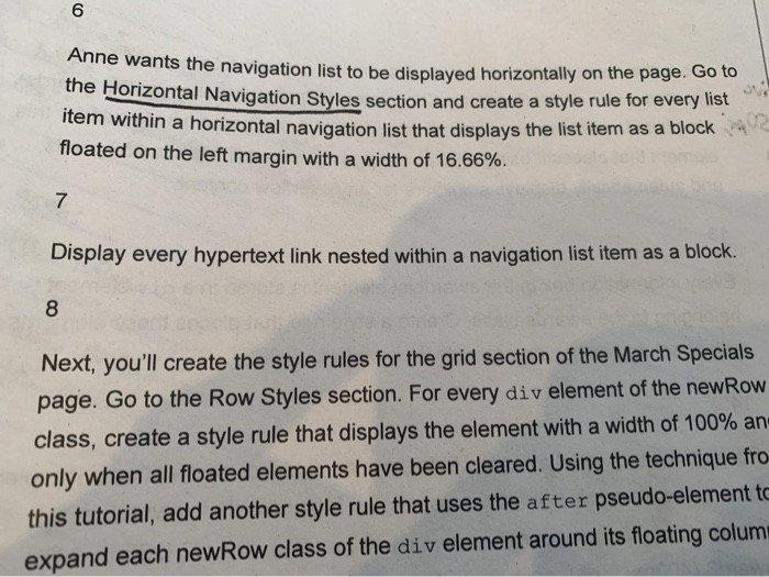 Solved 6 Anne wants the navigation list to be displayed | Chegg.com