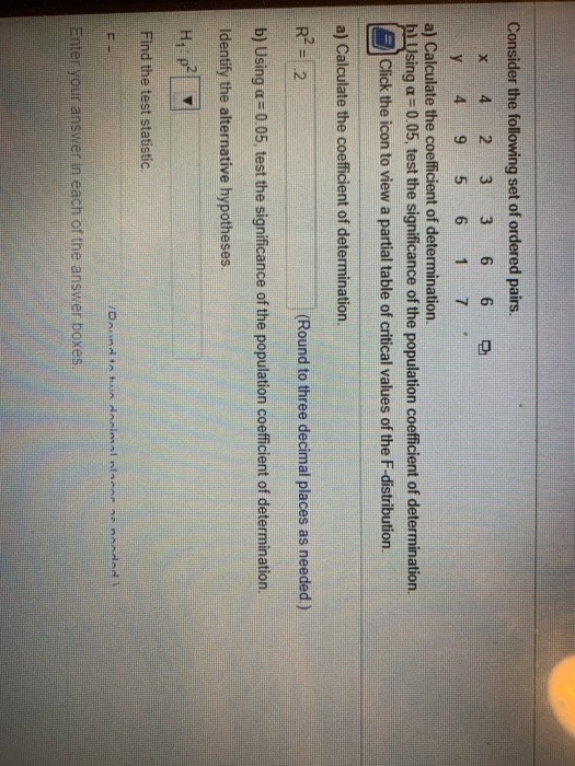 Solved Consider the following set of ordered pairs. X 4 2 3 | Chegg.com