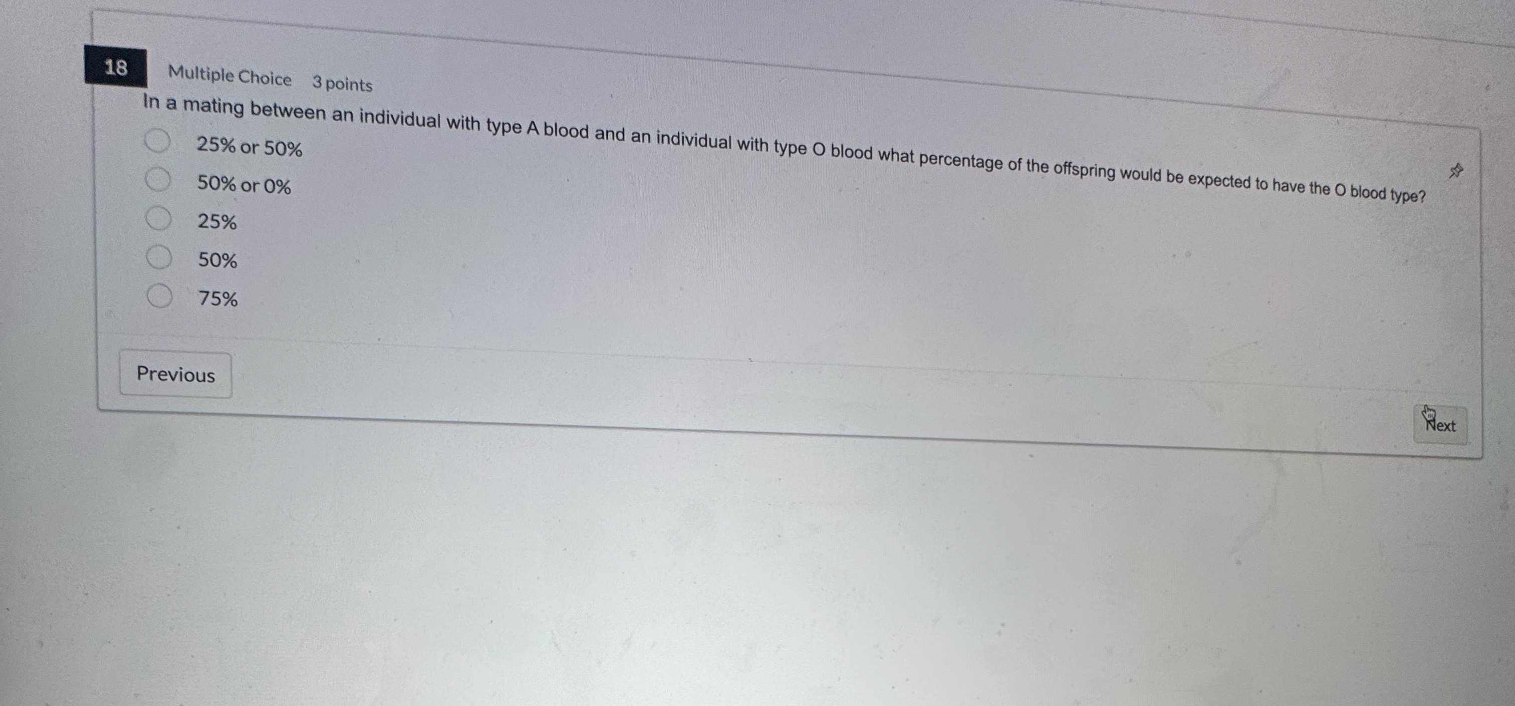 Solved 18Multiple Choice 3 ﻿pointsIn a mating between an | Chegg.com