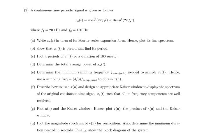 Solved ECE 480Introduction to Digital Signal | Chegg.com
