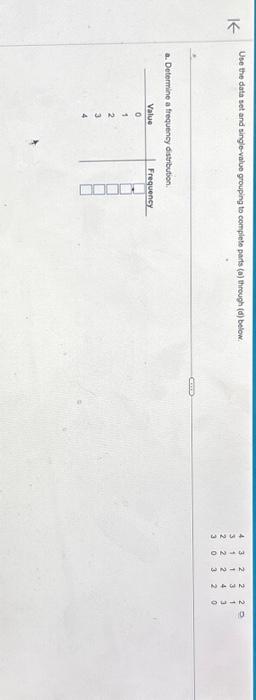 Solved K Use the data set and single-value grouping to | Chegg.com