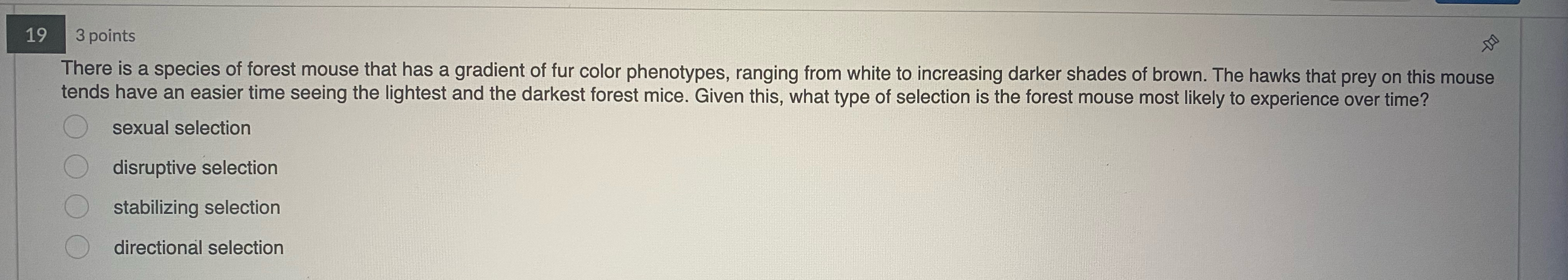 Solved 193 ﻿pointsThere is a species of forest mouse that | Chegg.com