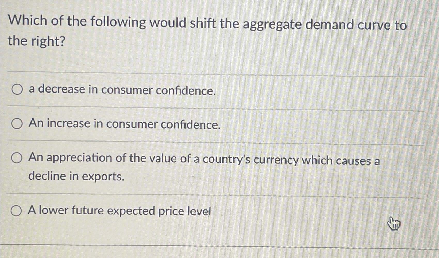 Solved Which of the following would shift the aggregate | Chegg.com