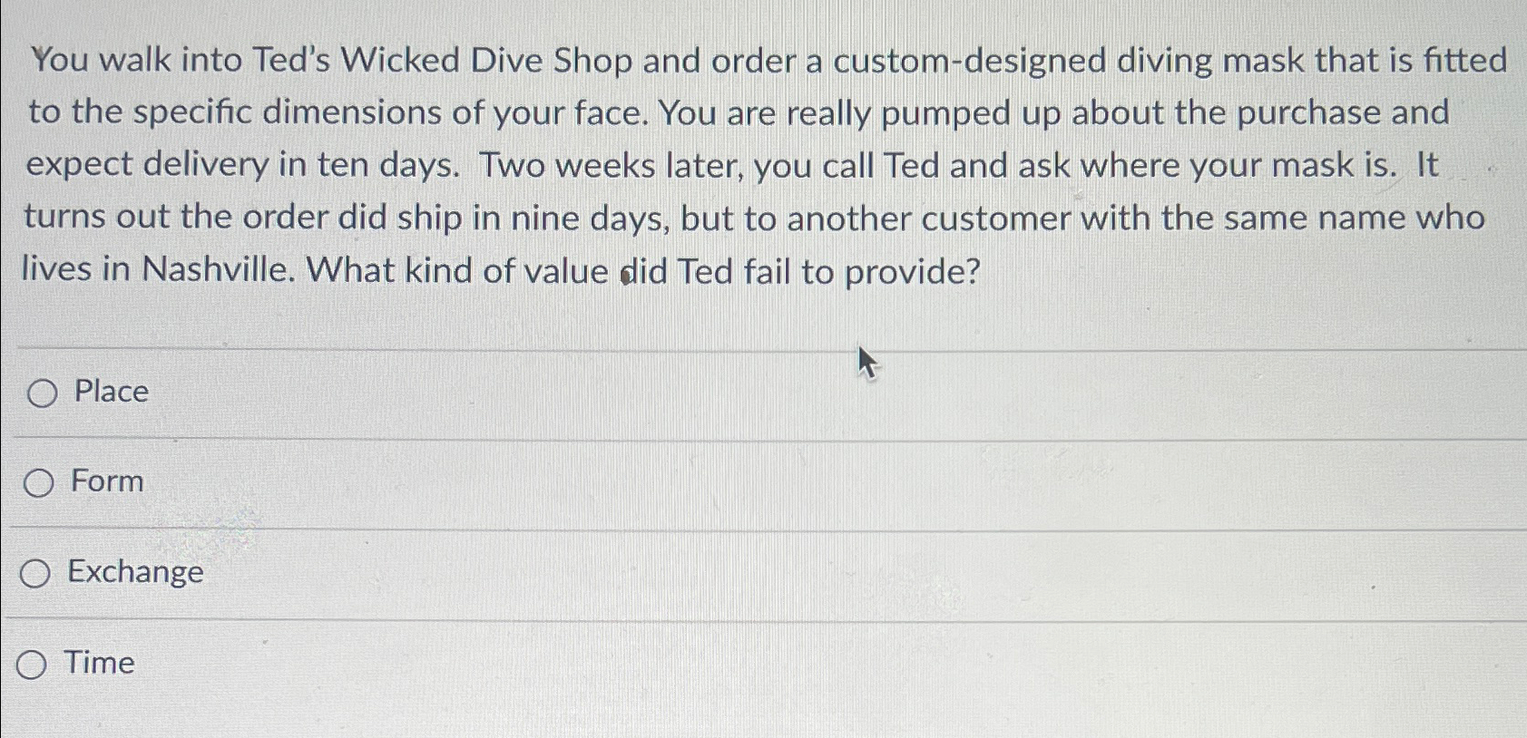 Solved You walk into Ted's Wicked Dive Shop and order a | Chegg.com