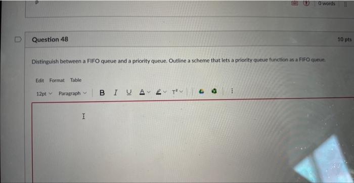 Solved Distinguish between a FIFO queue and a priority | Chegg.com