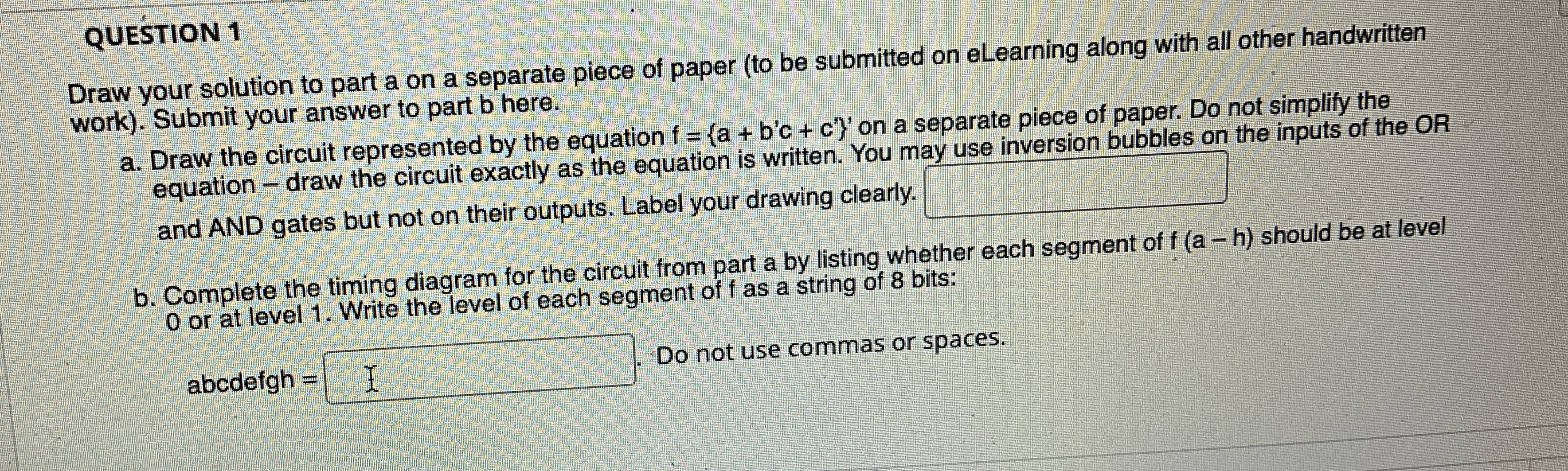 Solved QUESTIION 1Draw your solution to part a on a separate | Chegg.com