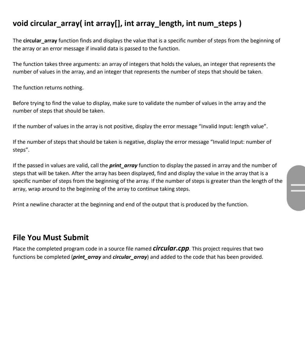 Solved //Recitation Project 8 - Circular Array #include | Chegg.com