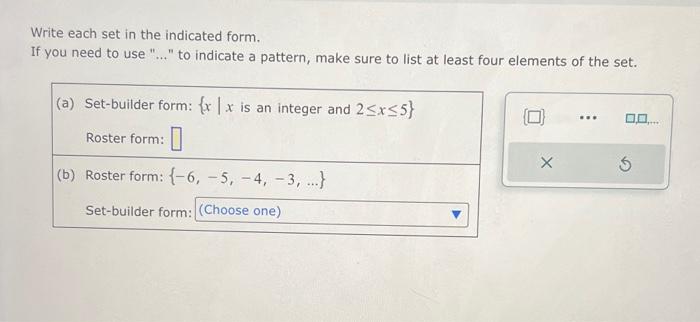 Solved Write each set in the indicated form. If you need to | Chegg.com