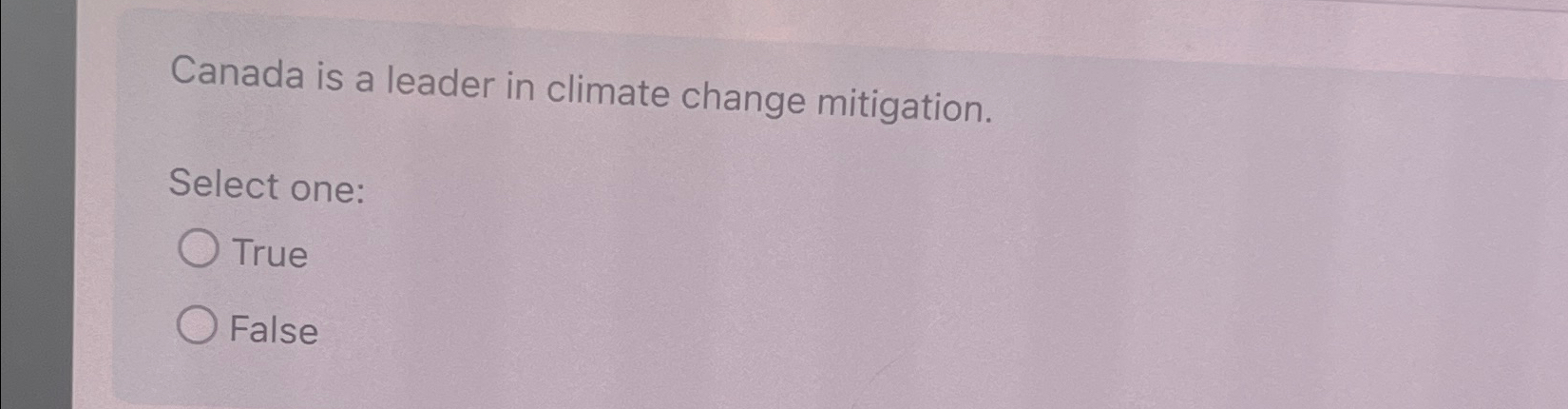 Solved Canada is a leader in climate change | Chegg.com