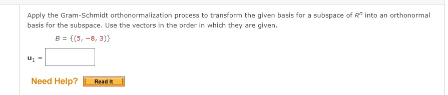 Solved Apply the Gram-Schmidt orthonormalization process to | Chegg.com