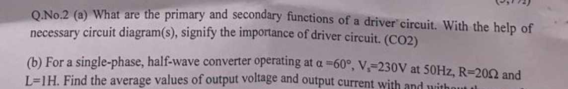 Solved Q.No. 2 (a) ﻿What are the primary and secondary | Chegg.com
