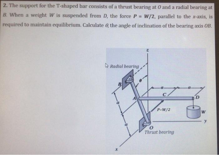 Solved 2. The support for the T-shaped bar consists of a | Chegg.com