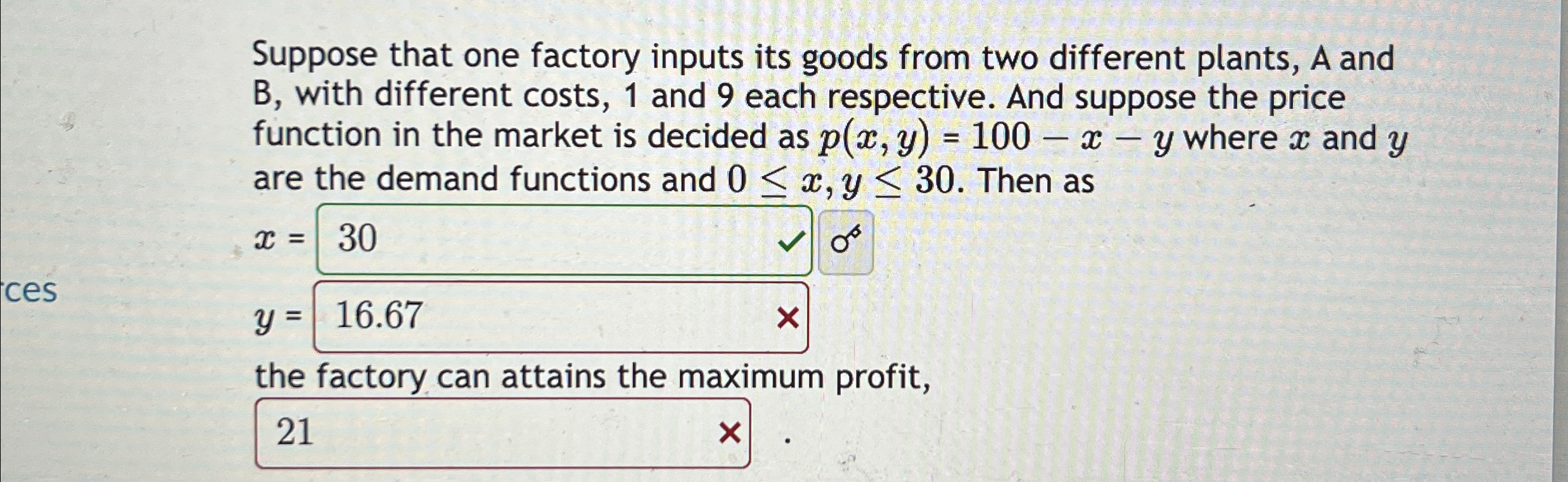 Solved Suppose that one factory inputs its goods from two | Chegg.com