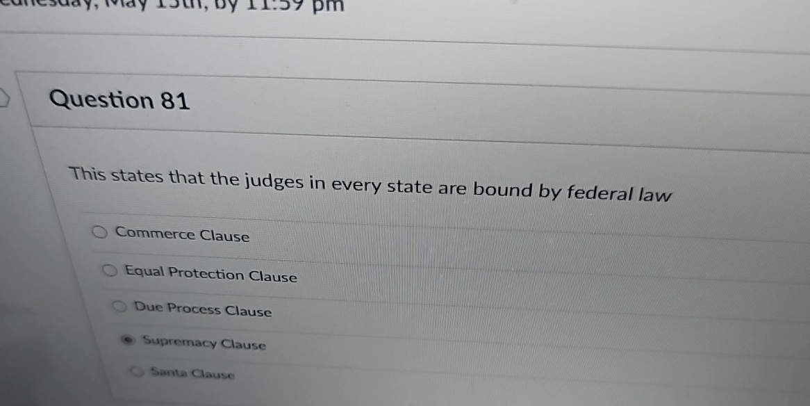 Solved Question 81 ﻿This states that the judges in every | Chegg.com