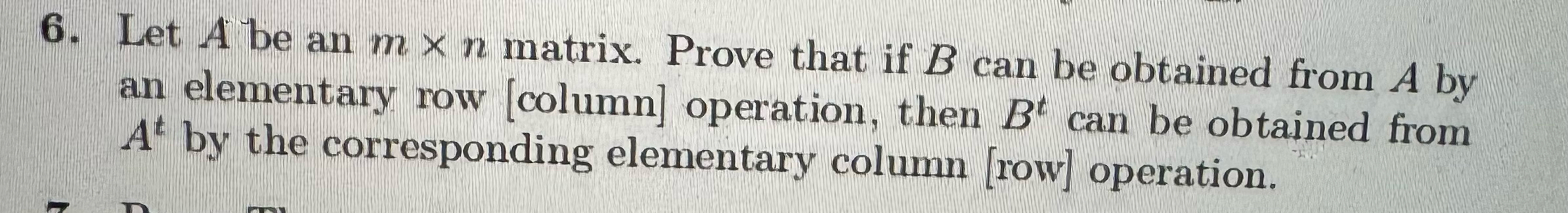 Solved Let A ﻿be an m×n ﻿matrix. Prove that if B ﻿can be | Chegg.com