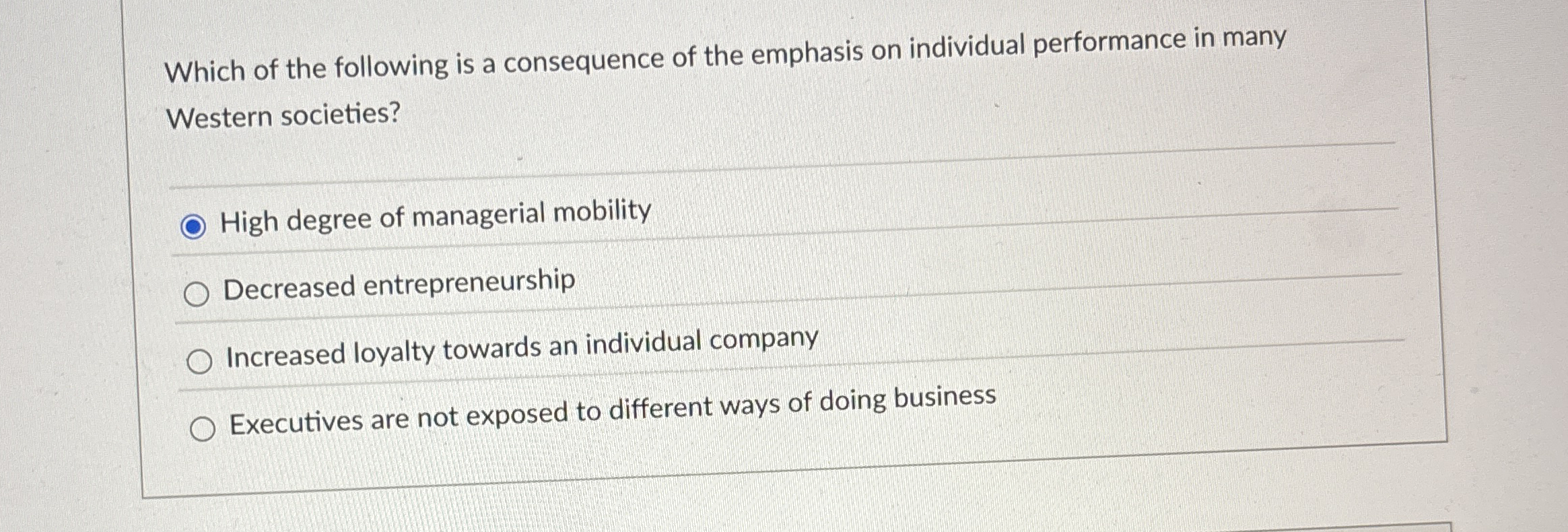 Solved Which of the following is a consequence of the | Chegg.com