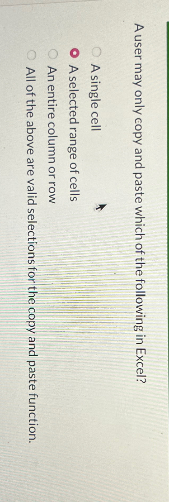 Solved A user may only copy and paste which of the following | Chegg.com