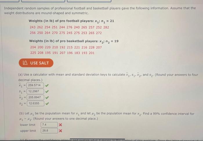 Solved Weighta (in ib) or pre footbelf playera: x1 in n1−21 | Chegg.com