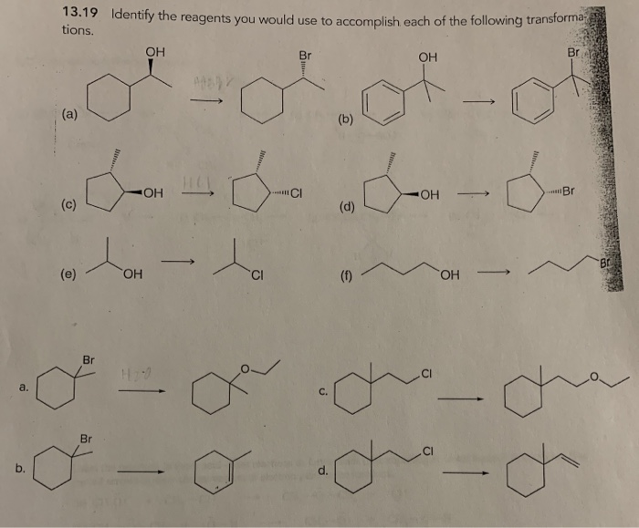 Solved Identify the reagents you would use to accomplish | Chegg.com