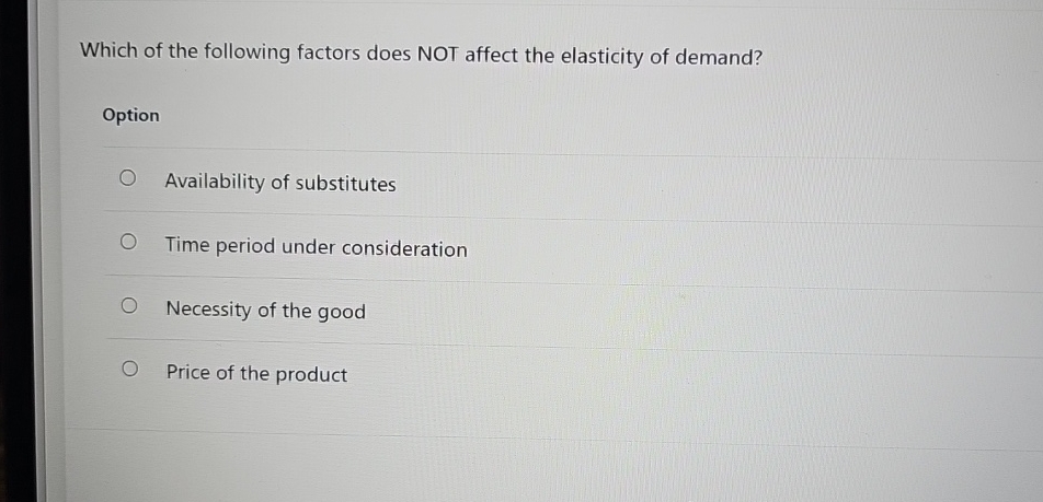 Solved Which of the following factors does NOT affect the | Chegg.com