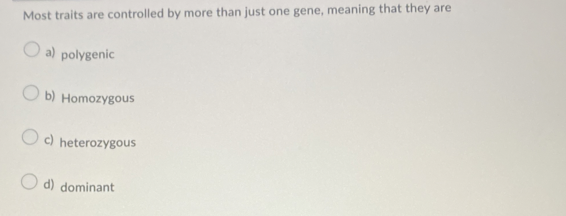Solved Most traits are controlled by more than just one | Chegg.com