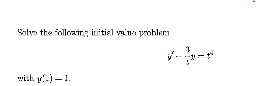 Solved Solve The Following Initial Value