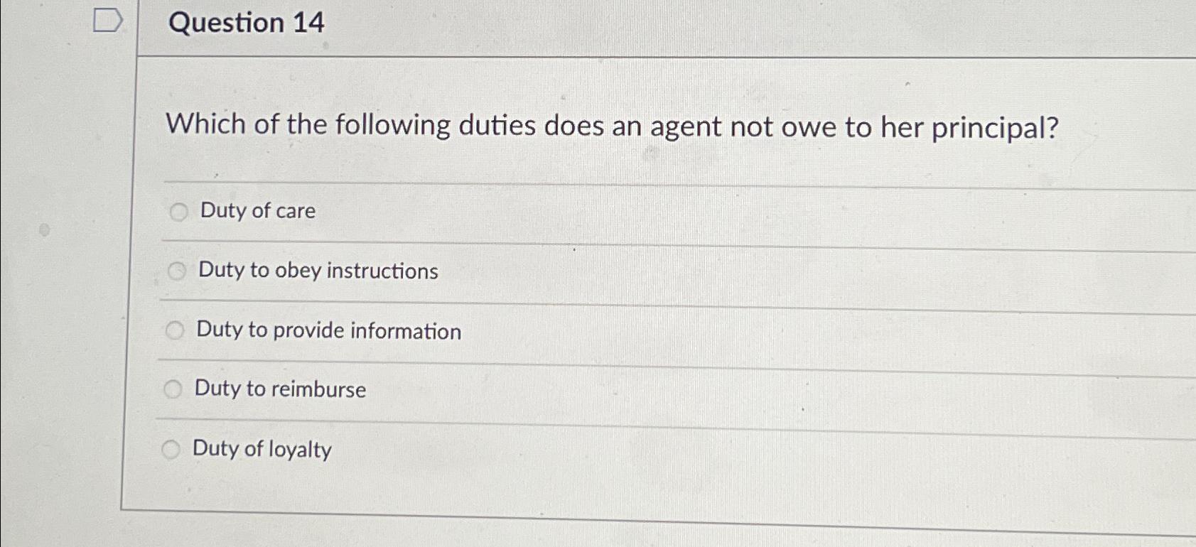 Solved Question 14Which of the following duties does an | Chegg.com