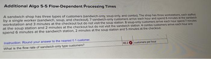 Solved Additional Algo 5-5 Flow-Dependent Processing Times A | Chegg.com