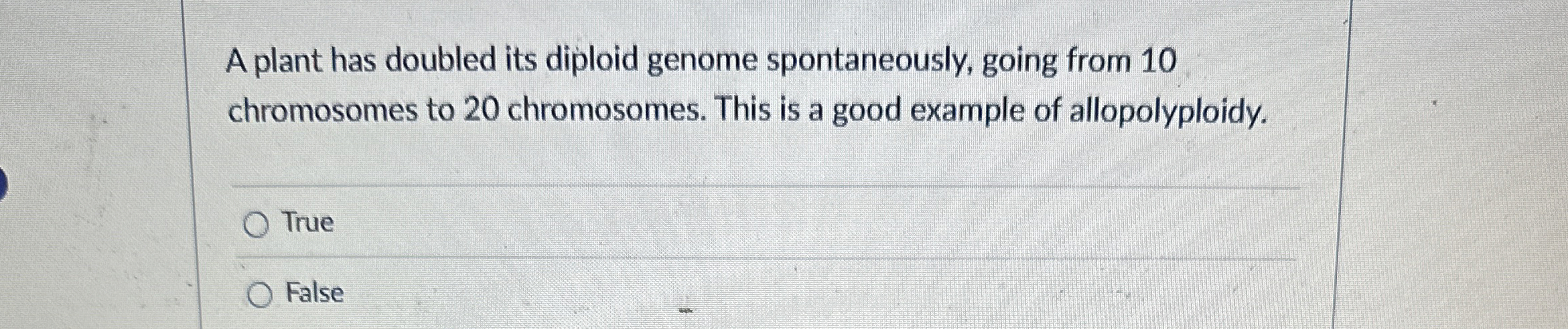 Solved A plant has doubled its diploid genome spontaneously, | Chegg.com