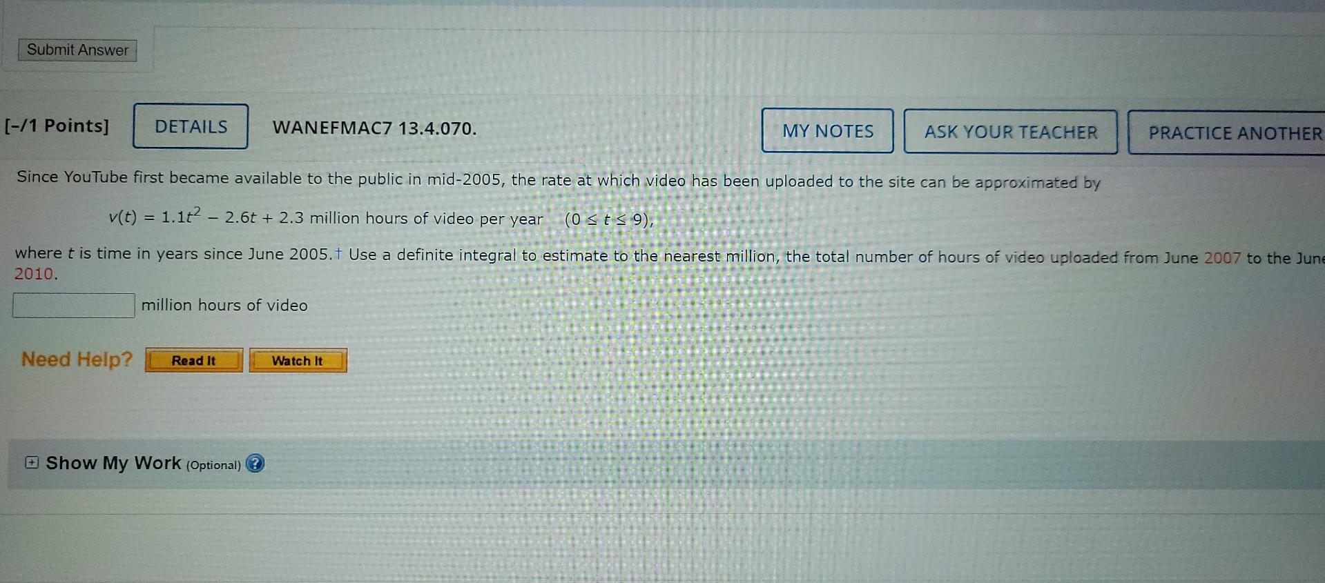 Solved Submit Answer (-/1 Points] DETAILS WANEFMAC7 | Chegg.com