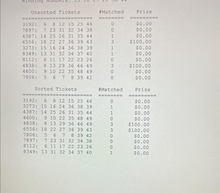 Solved Part A: Comparable Lottery Tickets Create a new | Chegg.com