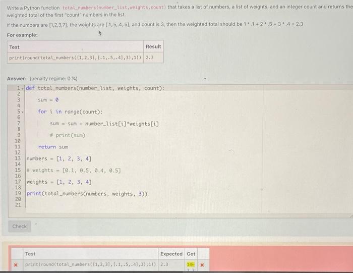 Solved Write a Python function total numbers (umber_list, | Chegg.com